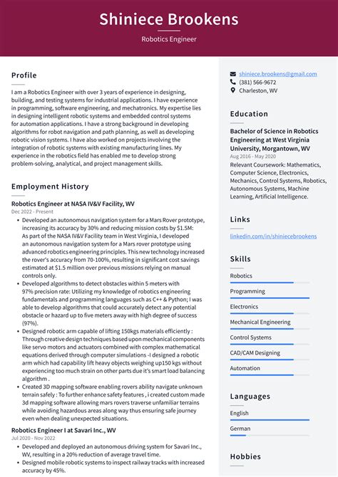Amazon Robotics Engineer Resume Examples ResumeCat