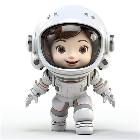 Premium Photo Joyful Animated Young Girl Astronaut Floating In Zero Gravity