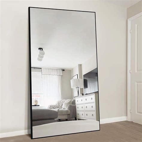 Seafuloy In W X In H Oversized Black Metal Modern Classic Full Length Floor Standing