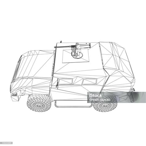 작전 전쟁 벡터 디자인 일러스트레이션을 위한 육군 트럭 운송 사막에 트럭입니다 3d 장갑차 와이어프레임 군용 Suv 오프로드