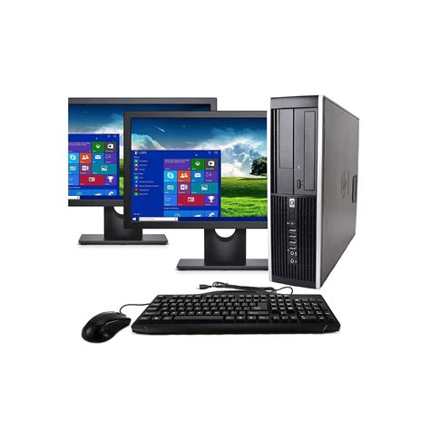 Pre Owned HP Desktop Computer With Dual Monitors Intel Core I GB Memory TB HDD