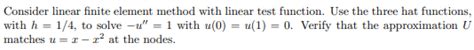 Solved Consider Linear Finite Element Method With Linear