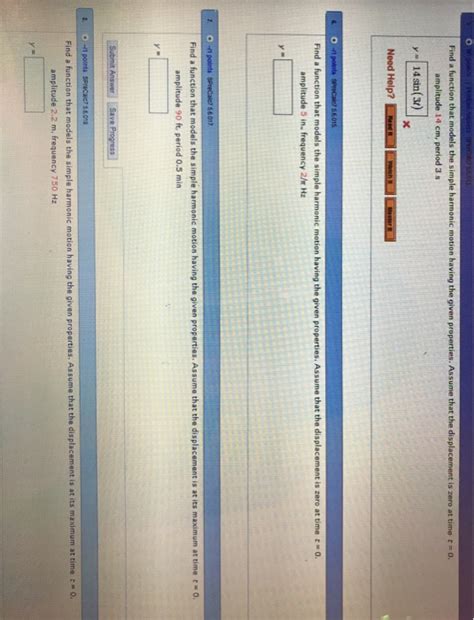 Solved Find A Function That Models The Simple Harmonic Chegg