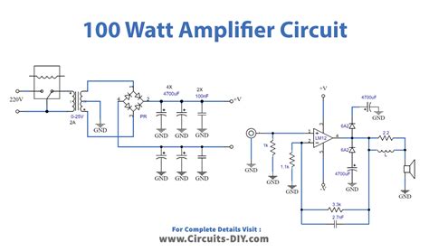 100 Watt Amplifier Circuit Using A Single Ic