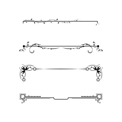 Premium Vector Set Black Simple Line Collection Doodle Border Elements Vector Design Style