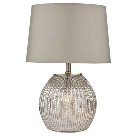 Dar Lighting Sonia Table Lamp With Illuminated Antique Silver Glass Base