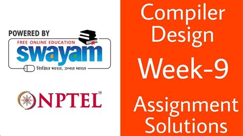 compilerdesign week 9 assignment solutions nptel jan2021 youtube