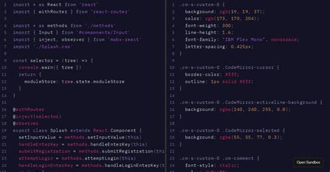 Codemirror Theme Editor Codesandbox