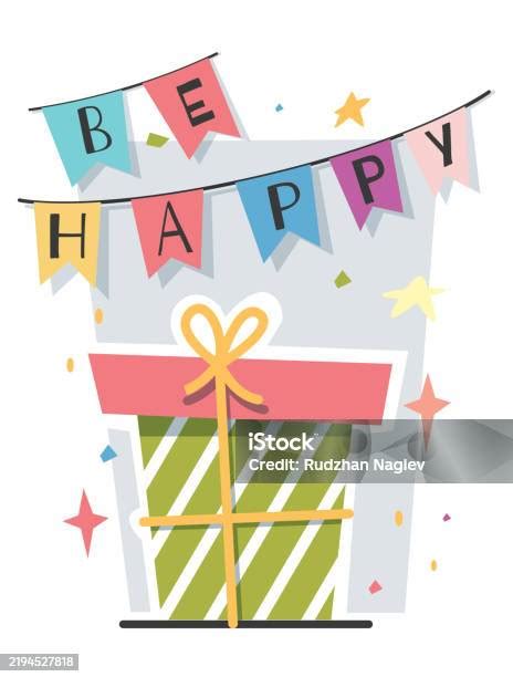 선물 상자와 함께 행복 배너가 되십시오 벡터 일러스트 레이 션 공휴일에 대한 스톡 벡터 아트 및 기타 이미지 공휴일 긍정적인 감정 표현 놀라움 Istock