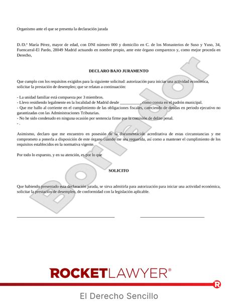 Declaraci N Jurada De Estado Civil Modelo Word Y Pdf 53040 The Best