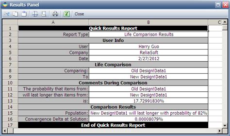 Comparing Life Data Sets Reliawiki