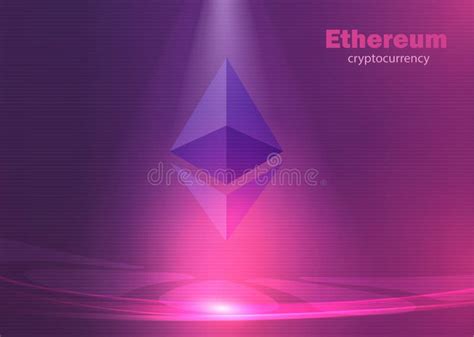 Ethereum Background Cryptocurrency Modern Glowing Bright Lights Violet And Purple Blank