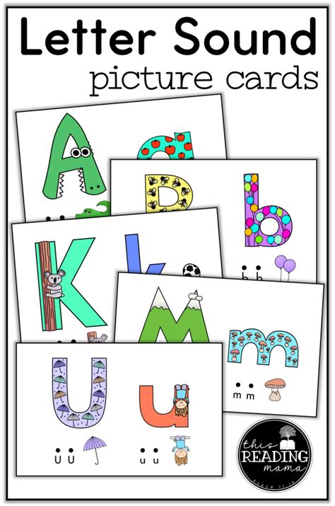 Letter Sound Picture Cards Educational Images Picstank