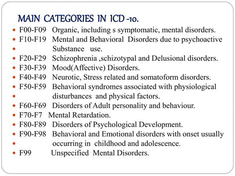 1 Classification Of Mental Disorder Pptx