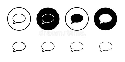 Speech Bubble Icon Flat Fill Set Collection Stock Vector Illustration