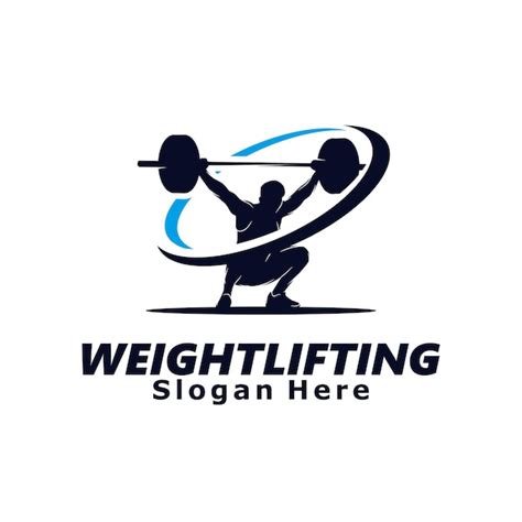 웨이트 리프팅 로고 디자인 터 실루 일러스트레이션 프리미엄 벡터