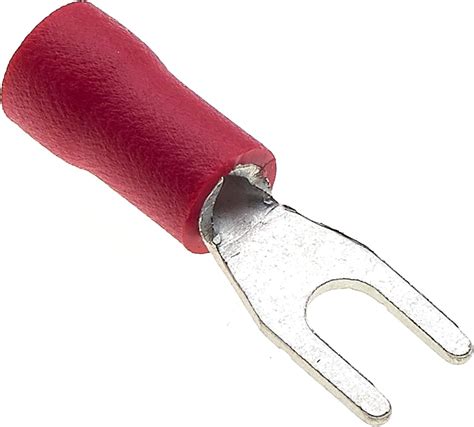 Fork Crimp Terminal Pack Of 100 Red 18A 3 2mm Heat Shrink Fork Connectors Tinned Copper