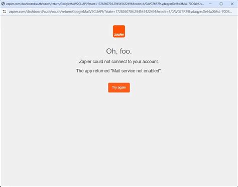 Zapier Could Not Connect To Your Account The App Returned Mail