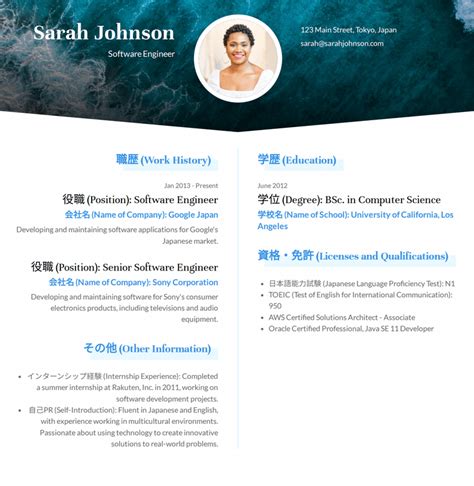 Cv Template Japan Cvtemplate Japan Template Cv Template Hot Sex Picture