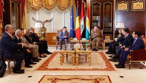 بارزانی پێشوازی لە شاندێكی پەرلەمانی ڕۆمانیا دەكات