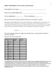 MCDB W Practice ExamKEY Pdf Name Denise Montell MCDB Final Exam Points