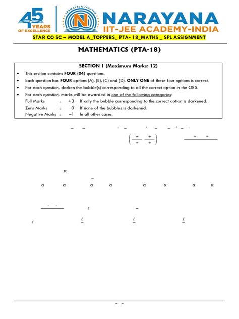 Star Co Sc Model Atoppers Pta 18maths Spl Assignment Pdf Circle Algebraic Geometry