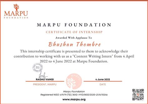 Internship Contentwriter Bhushan Thombre