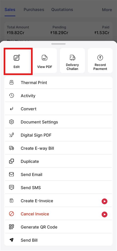 how to edit invoice on android android swipe