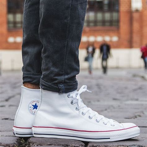 Кожаные кеды Converse Конверс в СПб натуральная кожа белые высокие Конверсы из кожи