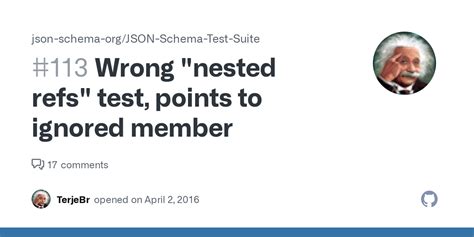 wrong nested refs test points to ignored member · issue 113 · json schema org json schema