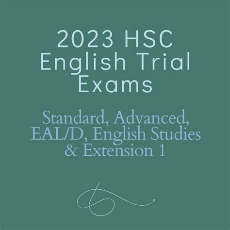 Senior English Examination Papers HSC English Trial Qwiller Publishing