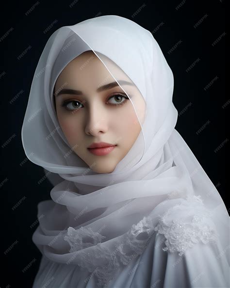 Hijabi Girl Wallpapers In The Style Of Dark White Six Premium Ai