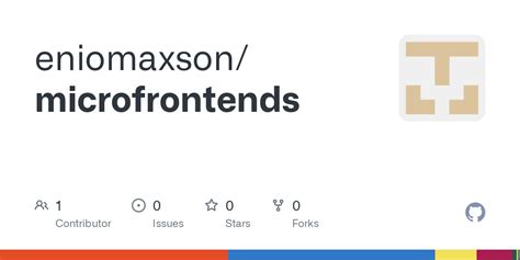 Github Eniomaxsonmicrofrontends