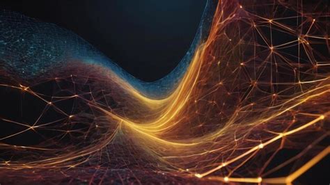 Premium Photo Futuristic Abstract Mesh Wave With The Connection Of Luminous Points And Lines
