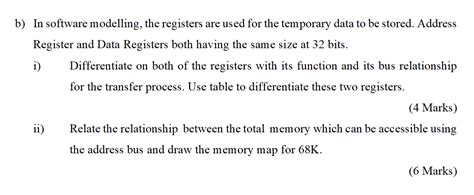 Solved B In Software Modelling The Registers Are Used For