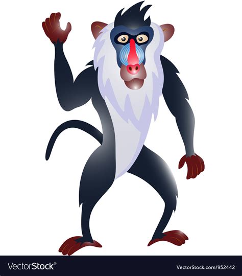 Cartoon Baboon ~ Baboon Cartoon Vector Vectorstock Royalty Lentrisinc