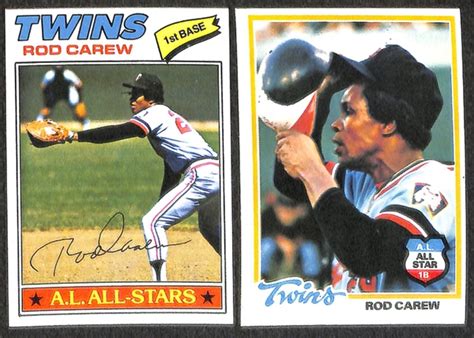 Lot Detail Lot Of 77 Rod Carew Topps Baseball Cards From 1970 1978