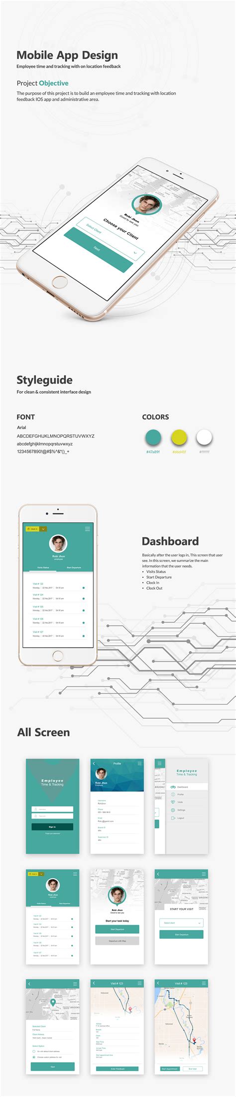 Employee Time And Tracking App Design On Behance