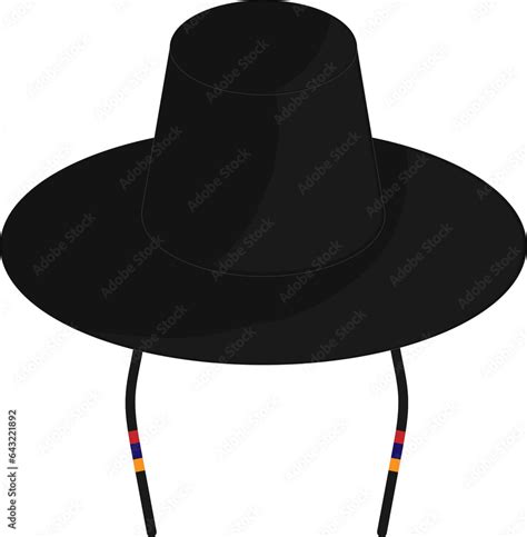 한국 전통 모자 갓 벡터 일러스트 素材庫插圖 Adobe Stock