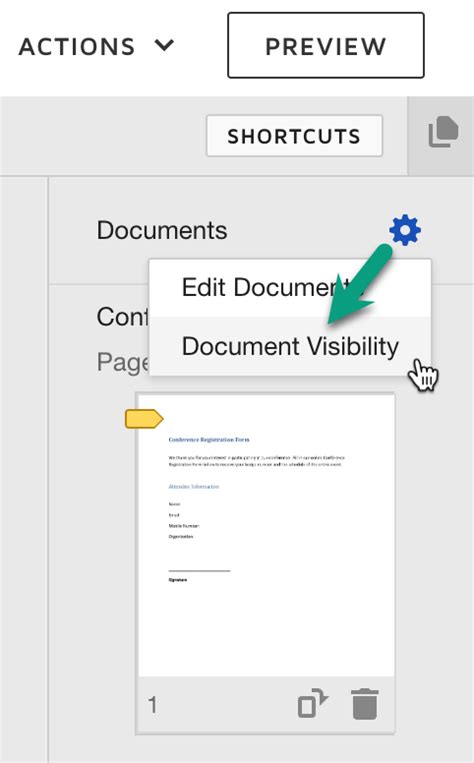Set Document Visibility