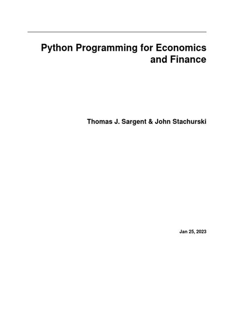 Python Programming For Economics Importante Pdf Python Programming