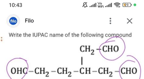 10 43filo Filowrite The Iupac Name Of The Following Compoundo Ccc Cccc