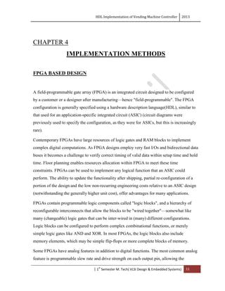 HDL Implementation Of Vending Machine Report With Verilog Code PDF