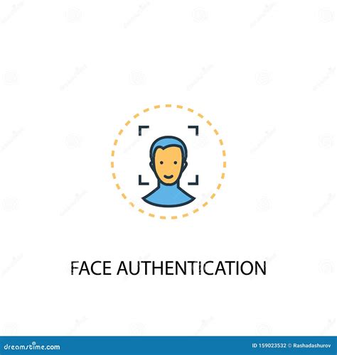 face authentication concept 2 colored stock vector illustration of head detection 159023532