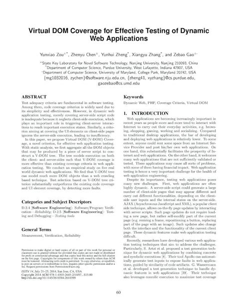 Pdf Virtual Dom Coverage For Effective Testing Of Dynamic Web