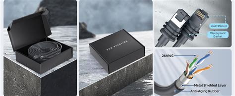 Duhesin Starlink Gen 3 Cable 150ft 46m Waterproof Replacement Starlink Standard