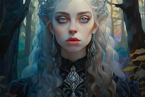 Premium Photo A Young Woman In The Forest Background