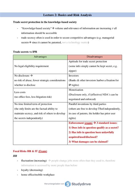 Summary Lecture Notes Lecture 2 Basics And Risk Analysis Trade