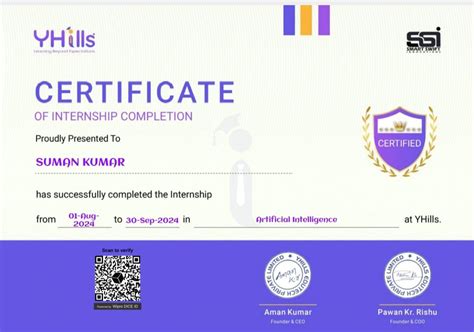 Suman Kumar On Linkedin Artificialintelligence Internship Yhills