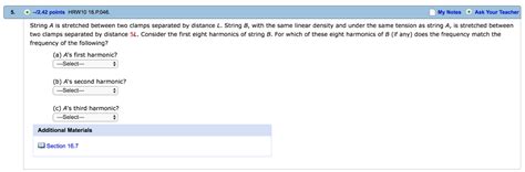 Solved String A Is Stretched Between Two Clamps Separated By